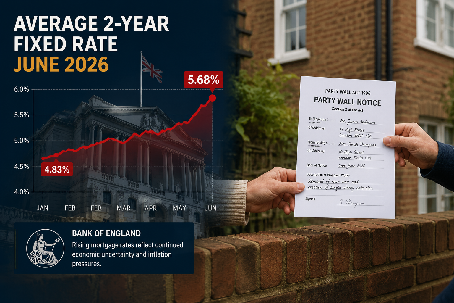 UK Mortgage Rates 5.68% June 2026: London Party Wall Budgeting