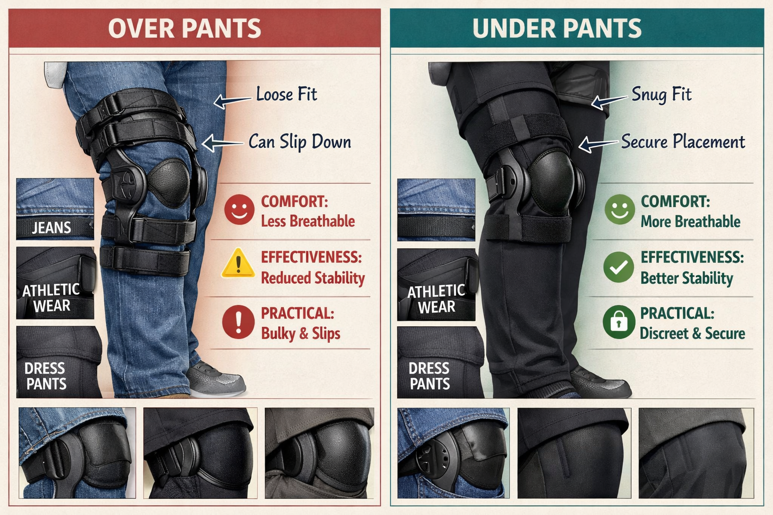Does Knee Brace Go Over or Under Pants? Complete Guide 2026