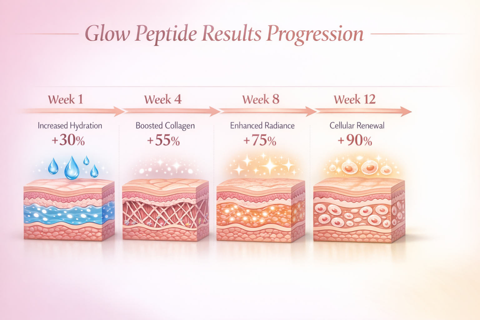 How long does it take to see results from glow peptide injections ...