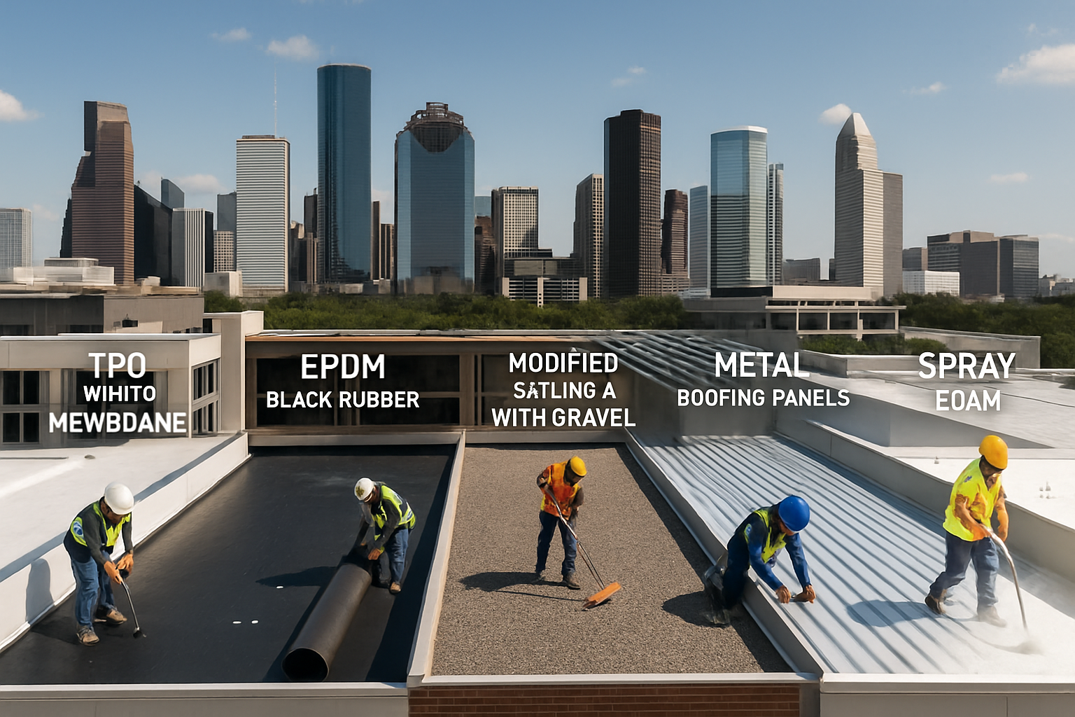 Detailed landscape image (1536x1024) showing various commercial roofing ...