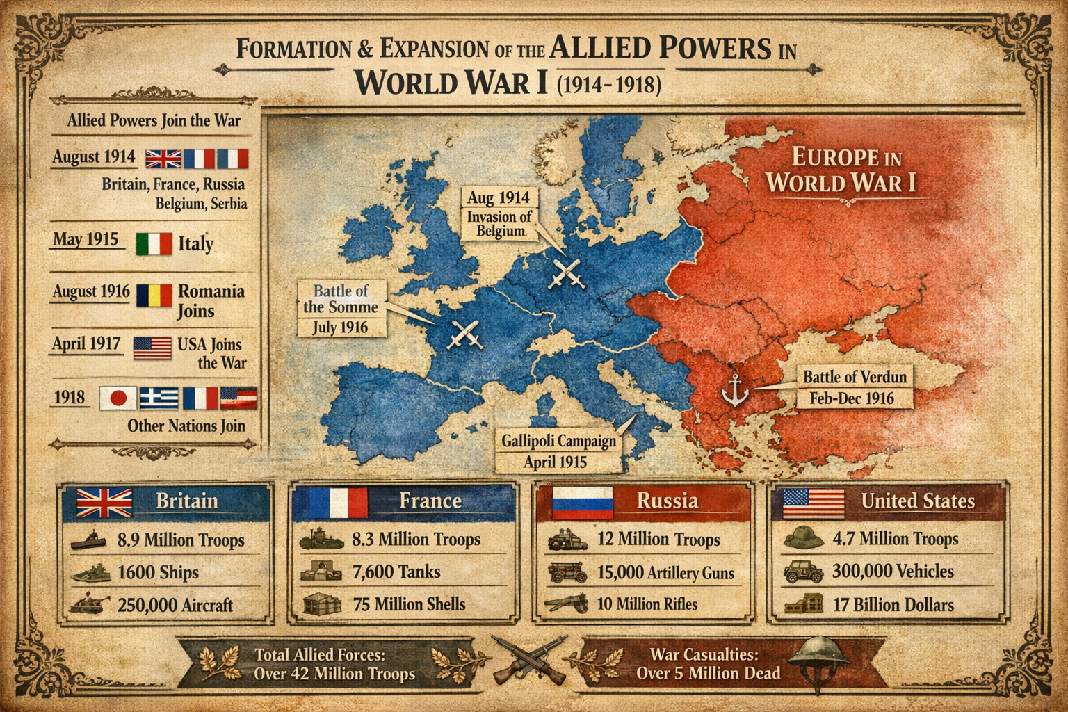 World War 1 Allied Powers: Complete Guide to WWI Coalition