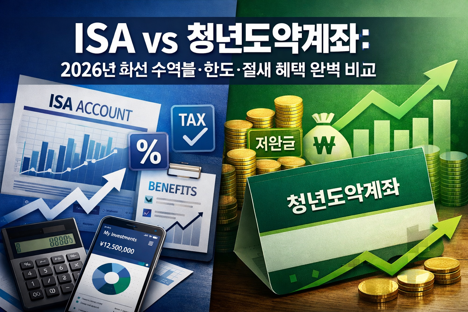 ISA vs 청년도약계좌 비교 2026 | 수익률·혜택 완벽 분석