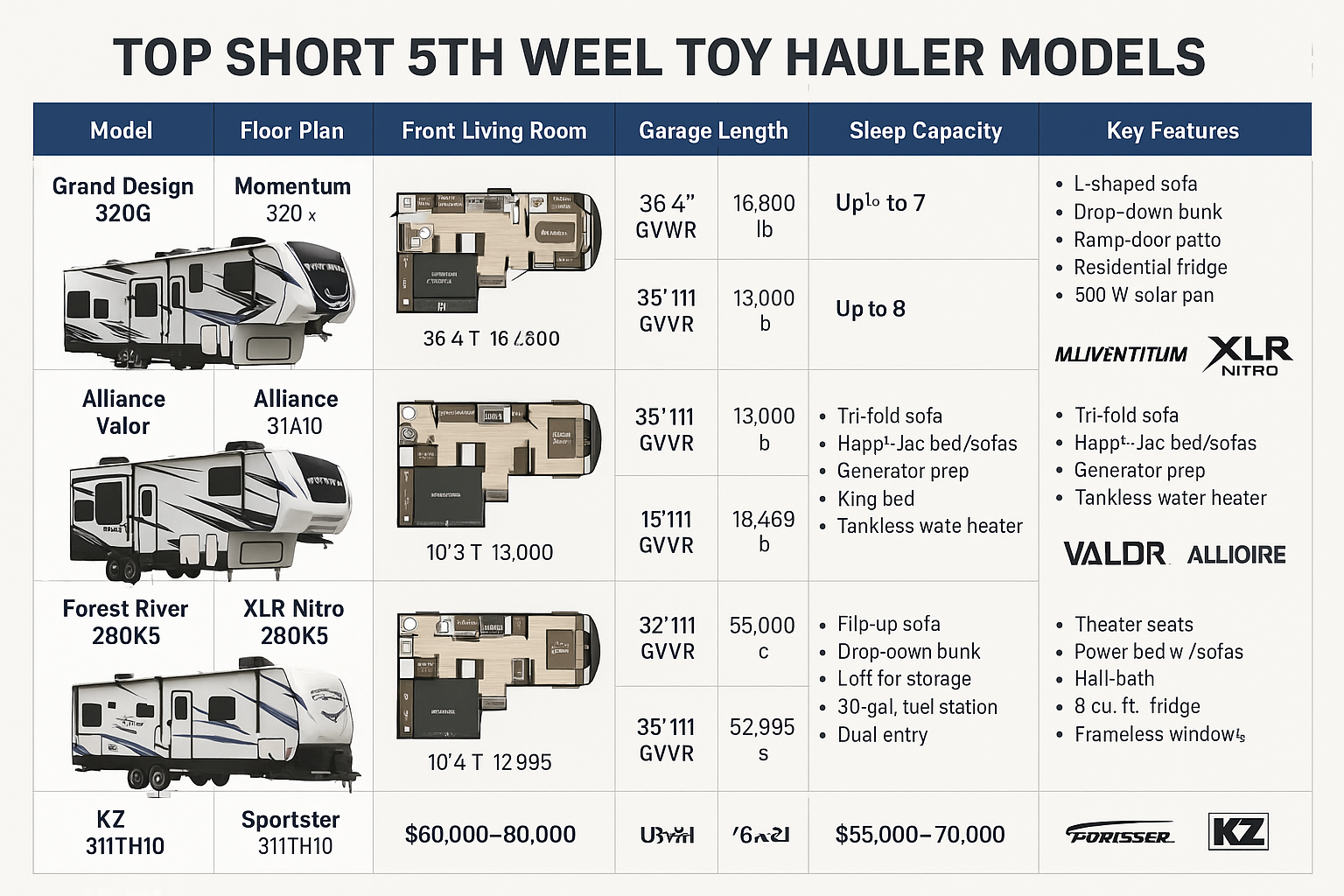 Short 5th Wheel Toy Haulers: Complete 2026 Buyer's Guide